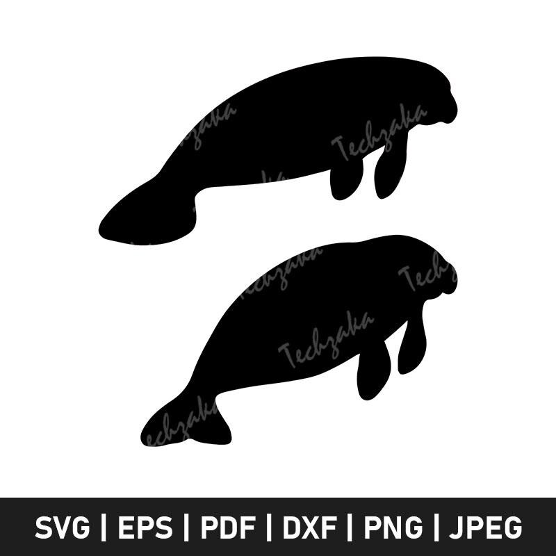 Cute Manatee SVG, Manatee Clipart, Manatee Vector, Manatee Silhouette ...