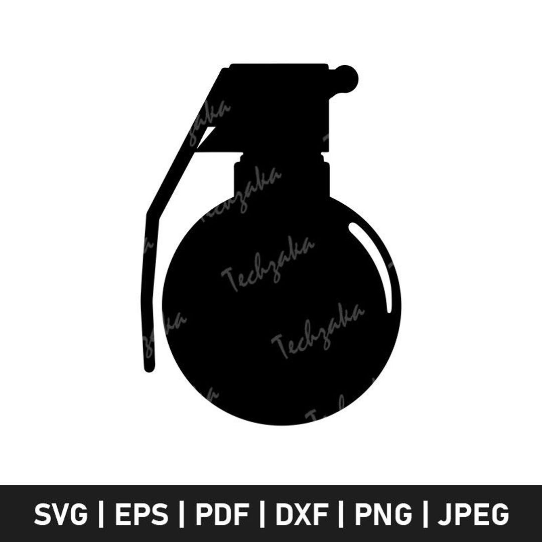 Round Hand Grenade SVG File, Military SVG Clipart, Bomb SVG, Grenade ...