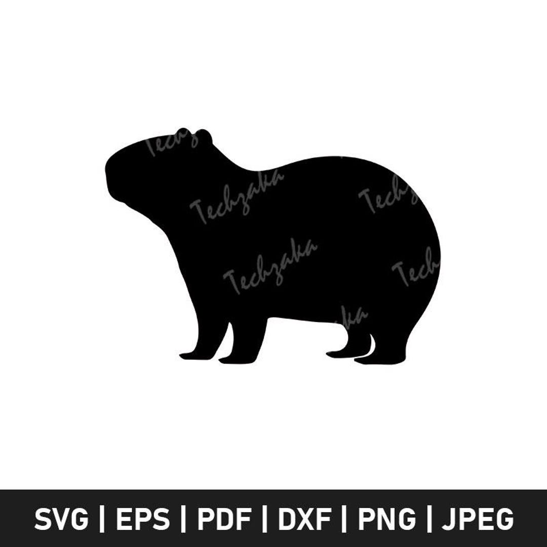 Capybara Svg File, Svg Capybara Silhouette, Cappybarra Svg, Capybara ...