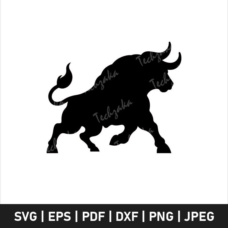 Angry Bull Svg File, Svg Bull Silhouette, Bull Png, Bull Clip Art, Bull ...