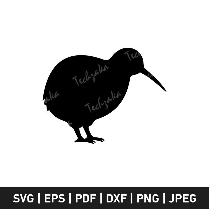 Kiwi Bird Svg File, Kiwi Bird Silhouette, Kiwi Clipart, Kiwi Png, Kiwi ...
