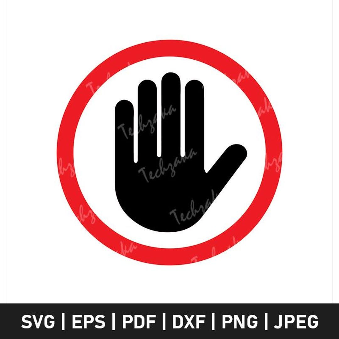 Hand Stop Sign SVG | Stop Sign Clipart | Traffic Sign SVG | Road Sign ...
