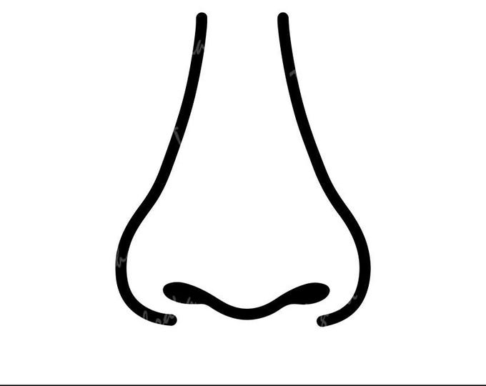 Nose Vector Clipart Set / Outline, Stamp and Color Drawing Graphic ...