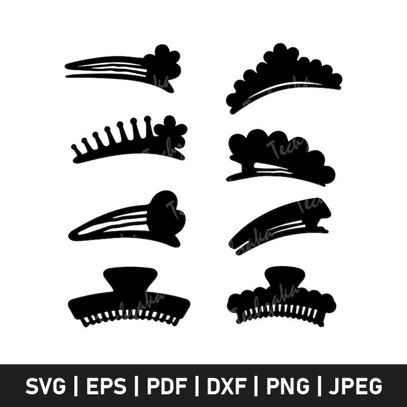Hair Clip Svg File, Hair Clip Silhouette, Hair Clip Png, Hair Claw Clip ...