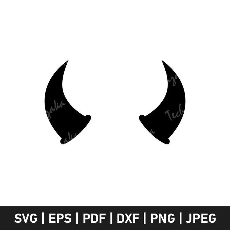 Devil Horns Svg, Demon Horns Silhouette, Halloween Horn Svg, Evil Horns ...