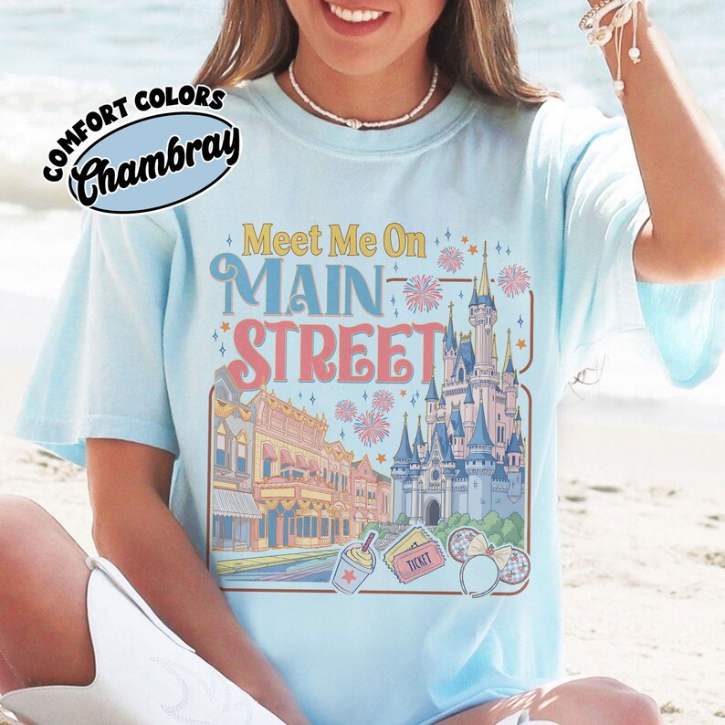 Meet Me on Main Street Comfort Colors Shirt, Magic Kingdom Tshirt, Main ...