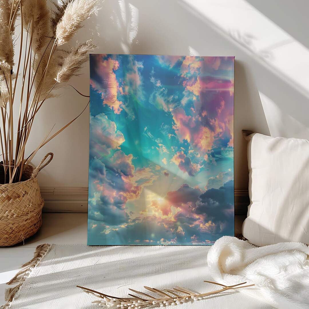 Healing Series Sky Paint by Number Adults Sky Pink Clouds Color Acrylic ...