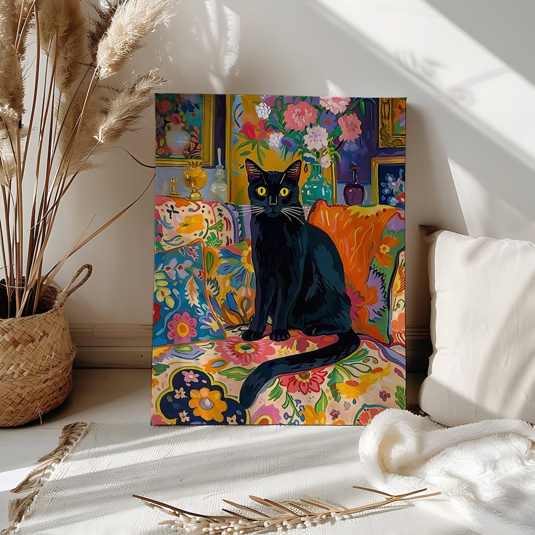 Black Cat on Sofa Paint by Number Kit for Adults Whimsical Cat DIY ...