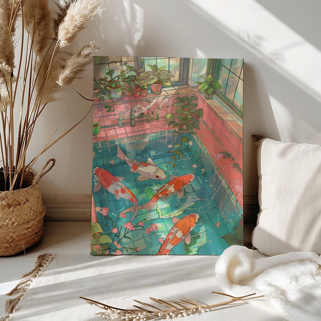 Paint by Number Koi Fish Swimming in Bathtub DIY Color Paint by Numbers ...