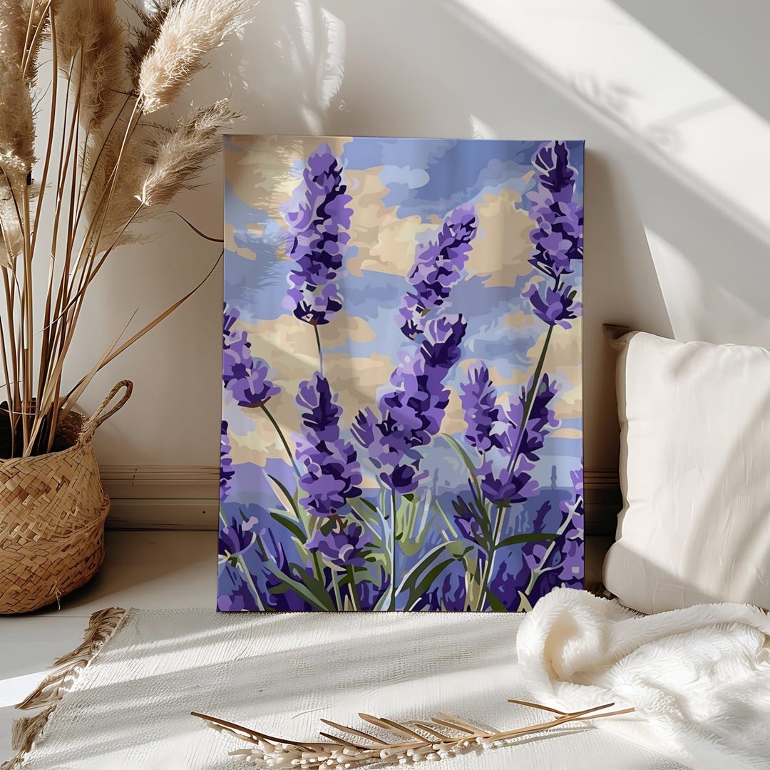 Lavender Paint by Number Kit Adults Purple Flower Botanical DIY Color ...