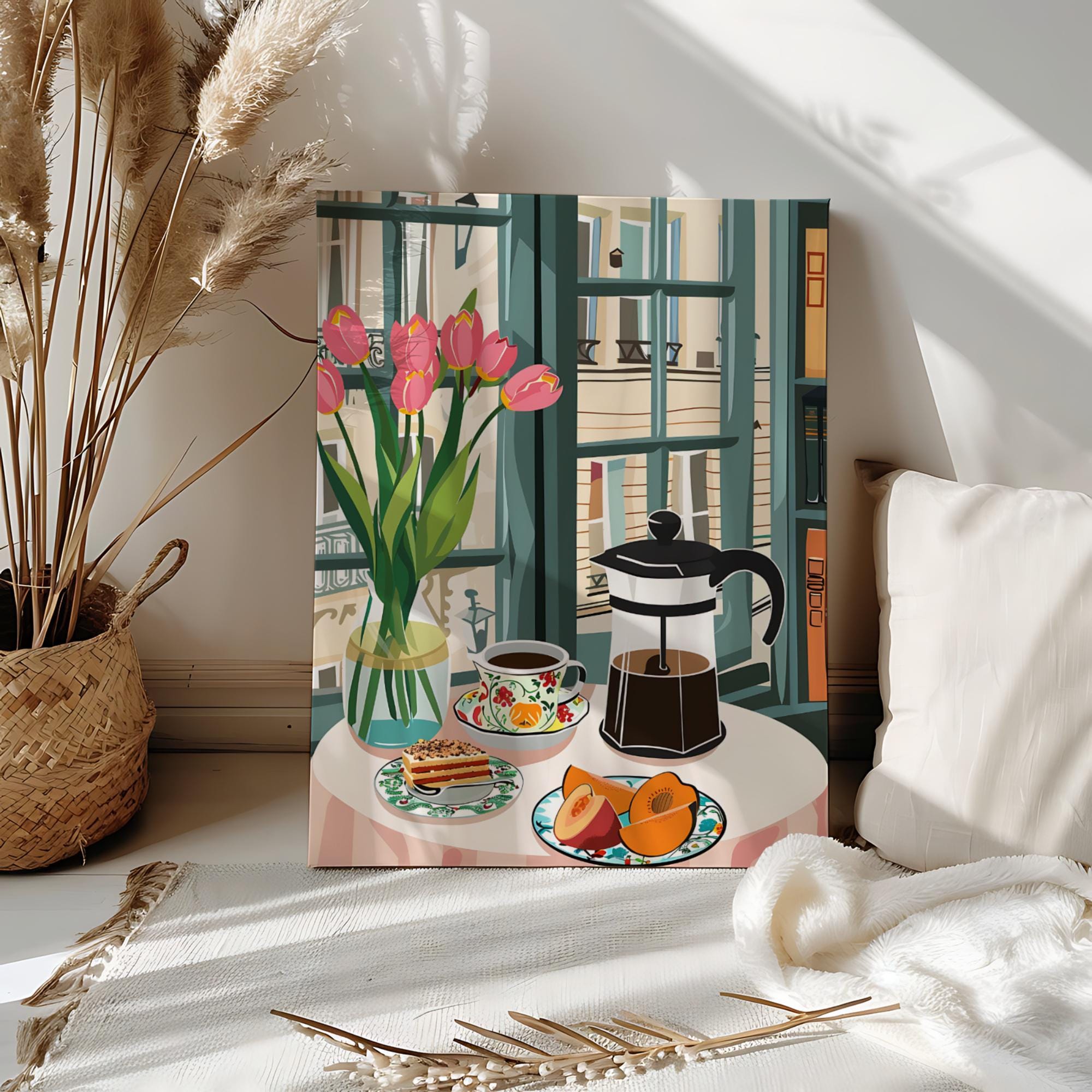 City Coffee Shop Number Paint Kits for Adult Good Morning Coffee Paint ...