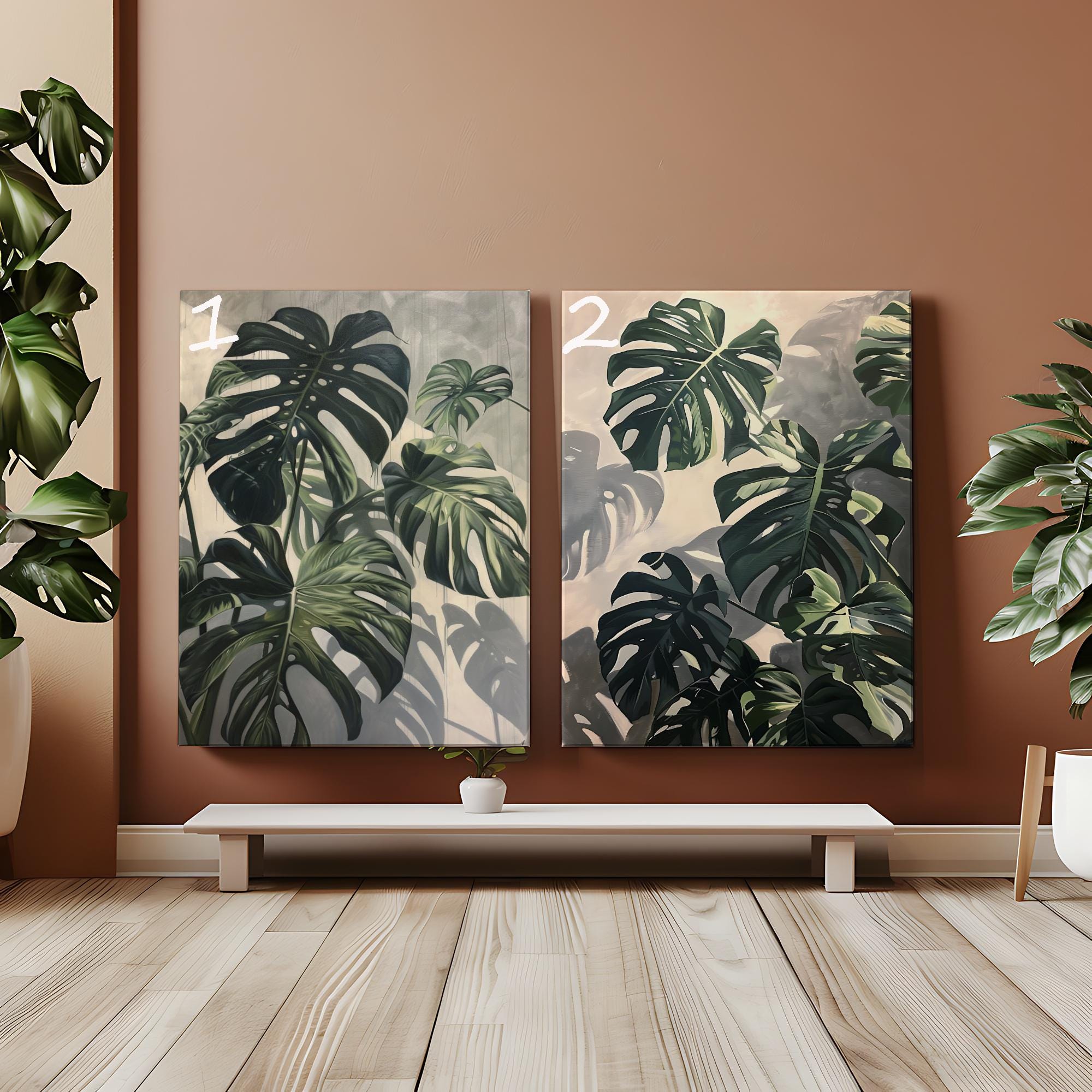 Monstera Paint by Number Kit Botanical Color Paint by Numbers Green ...