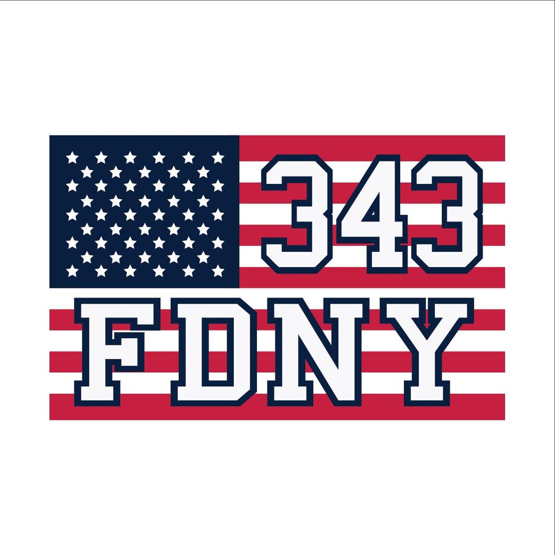 FDNY 343 USA Flag Decal - Etsy