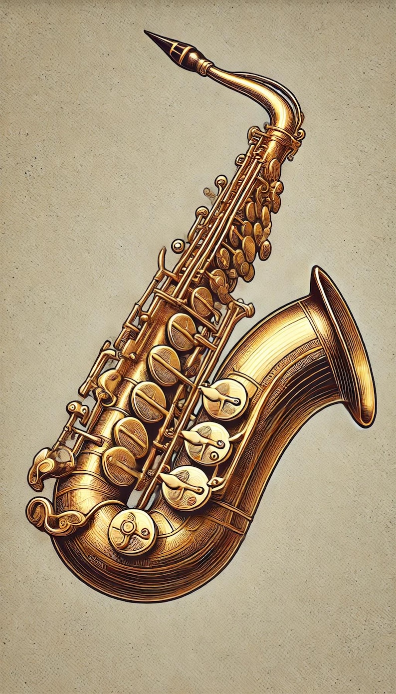 Jazz Instrument Art Prints – Set of 5 | Saxophone, Trumpet, Double Bass ...