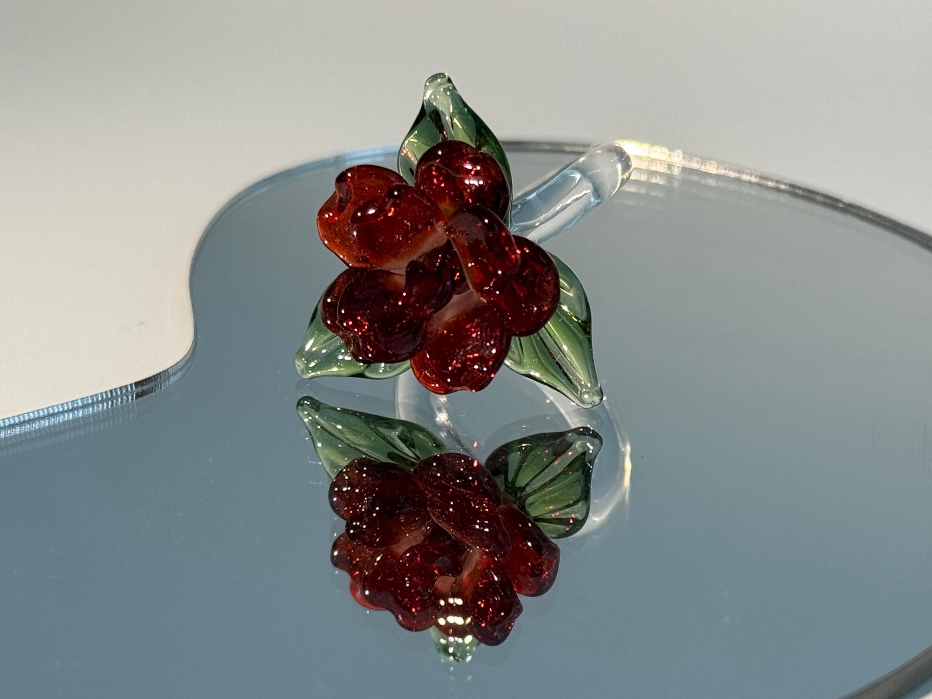Handmade Glass Rose Ring – Vintage-inspired Floral Jewelry, Romantic ...