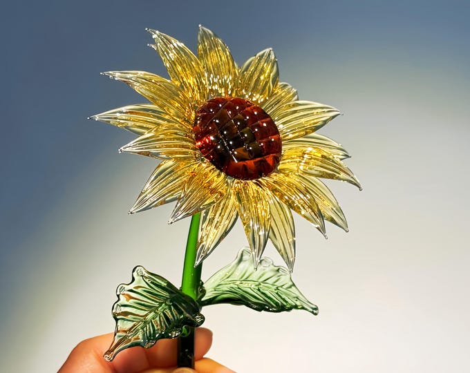 Lampwork Sunflower Bunch (set of 9) /colorful Handmade Lampwork Glass ...