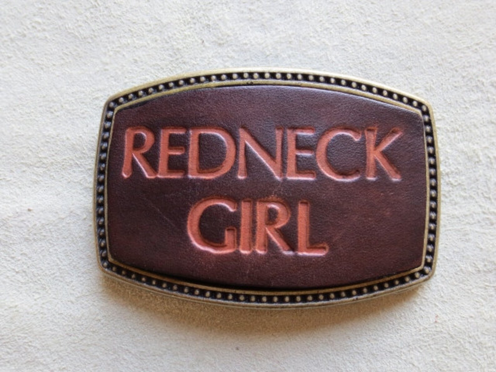 Leather Belt Buckle Stamped With redneck Girl - Etsy