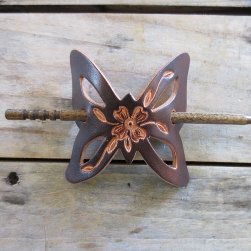 Leather Barrette - Etsy
