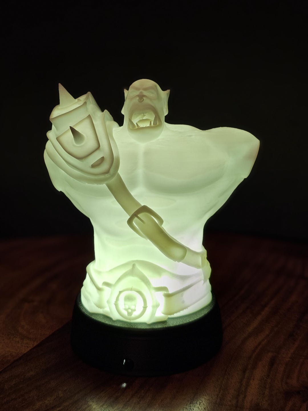 3D Printed Orc Warrior Lamp 19 Cm With Battery and USB-C Power Cable - Etsy