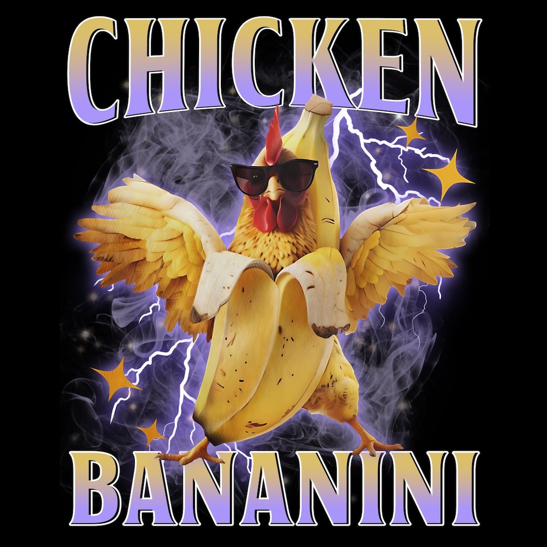 Chicken Bananini PNG, Italian Brainrot Meme Design, Gen Z Humor PNG ...