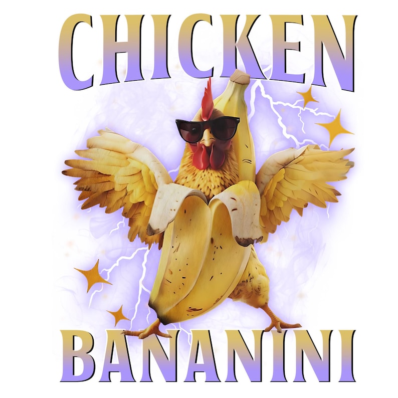 Chicken Bananini PNG, Italian Brainrot Meme Design, Gen Z Humor PNG ...