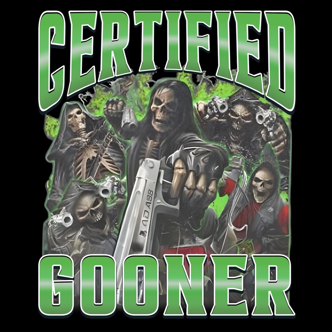 Certified Gooner PNG, Funny Skeleton Meme Design, Cringe Humor Quote ...