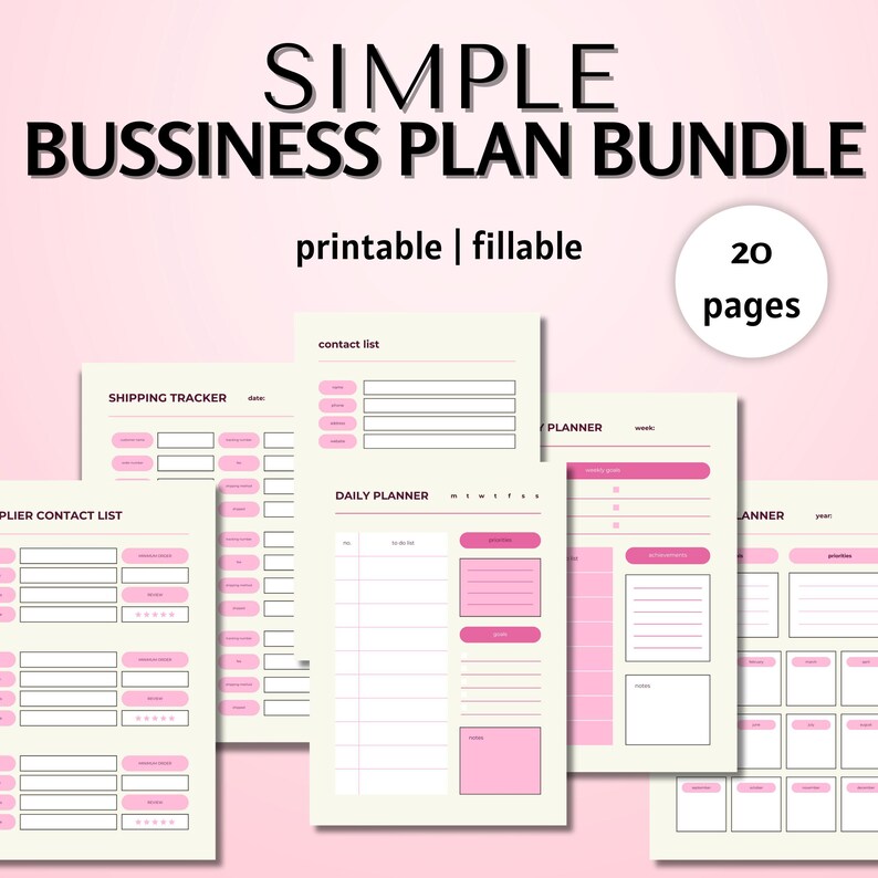Simple Business Plan Print | Small Business Startup Guide | PDF for ...