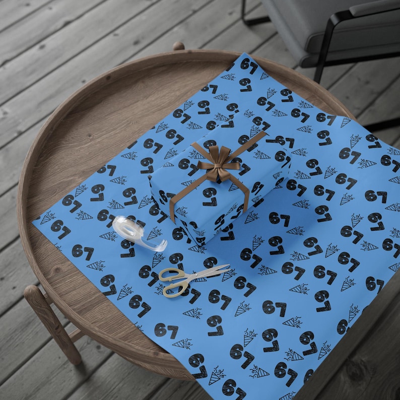 Six Seven 6 7 Meme Wrapping Paper | Funny Kids Birthday Gift Wrap ...