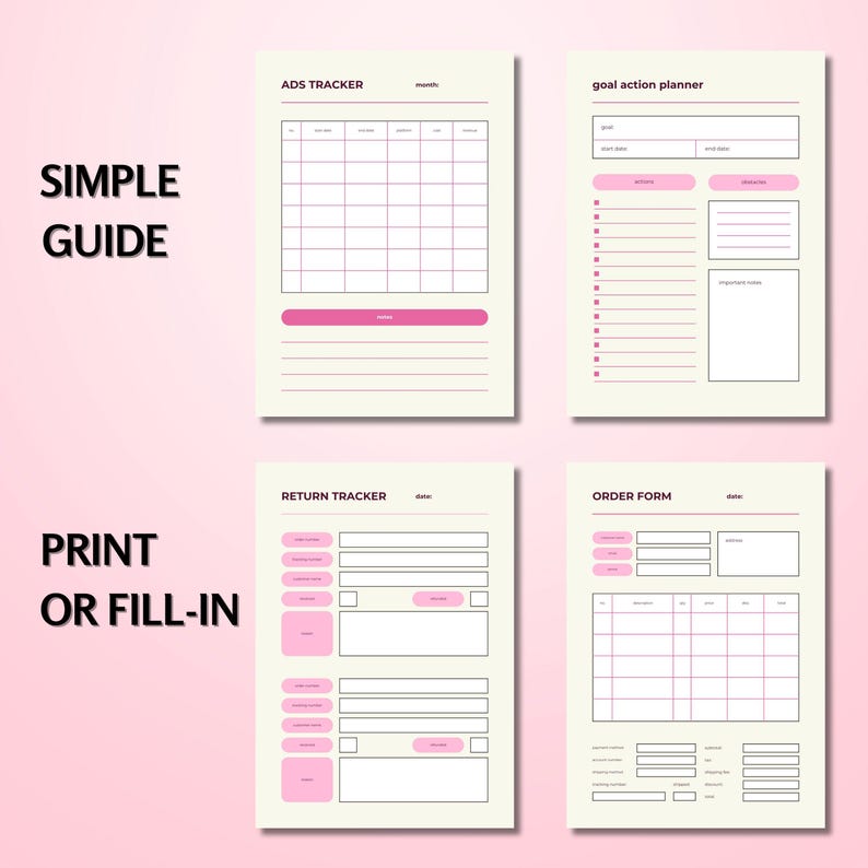 Simple Business Plan Print | Small Business Startup Guide | PDF for ...