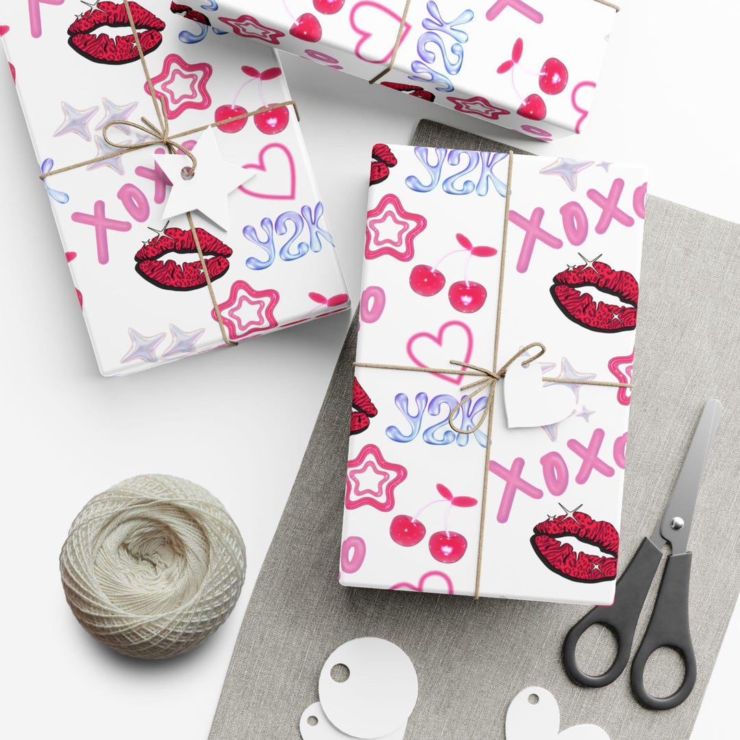 Y2K Wrapping Paper Retro 2000s Gift Wrap Cute Aesthetic Gift Paper ...