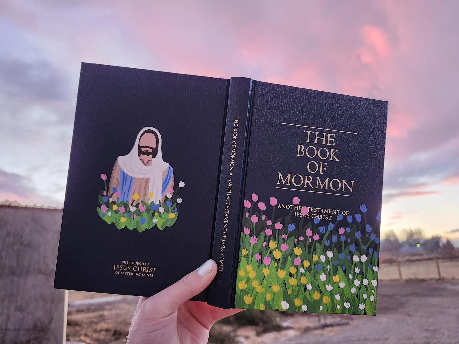 Jesus or LDS Temple Hand-painted Book of Mormon. Choose an LDS Temple ...