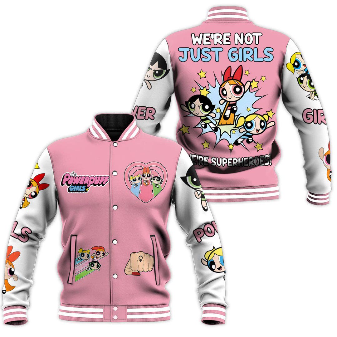 The Powerpuff Girls New Baseball Jacket for Fan, Gift for Him, Gift for ...