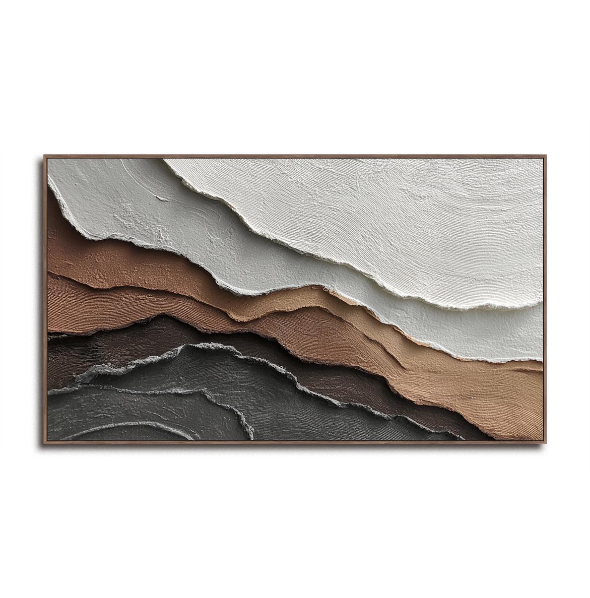 Textured Earth Tones 3D Layer Wave Wall Art - Etsy