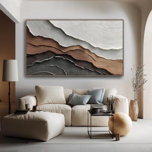 Textured Abstract Oil Painting: Earth Tones 3D Wall Art - Etsy