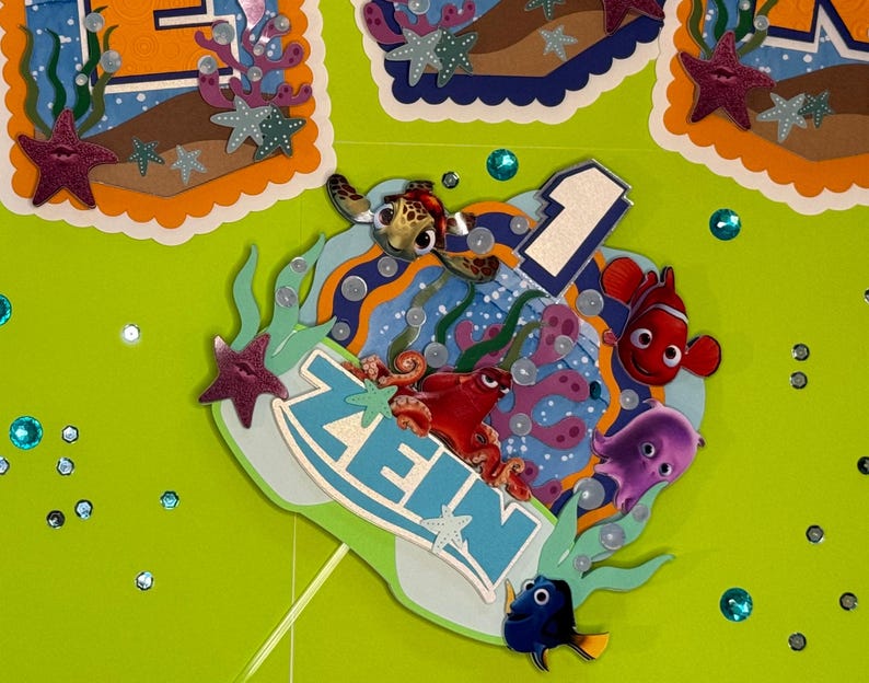 Ocean Themed Cake Topper - Nemo and Friends, Finding Nemo Party ...