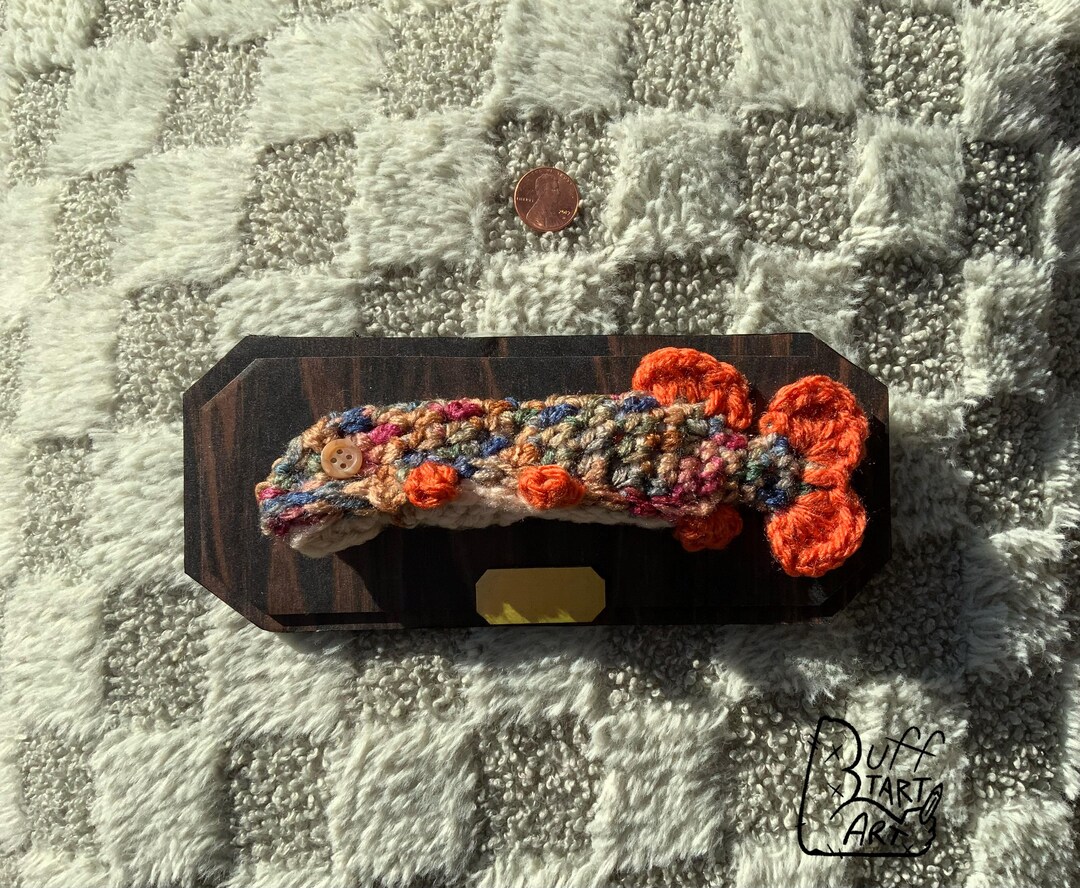 Small Crochet Pike Fish Trophy on a Plaque, A Whimsical Miniature - Etsy