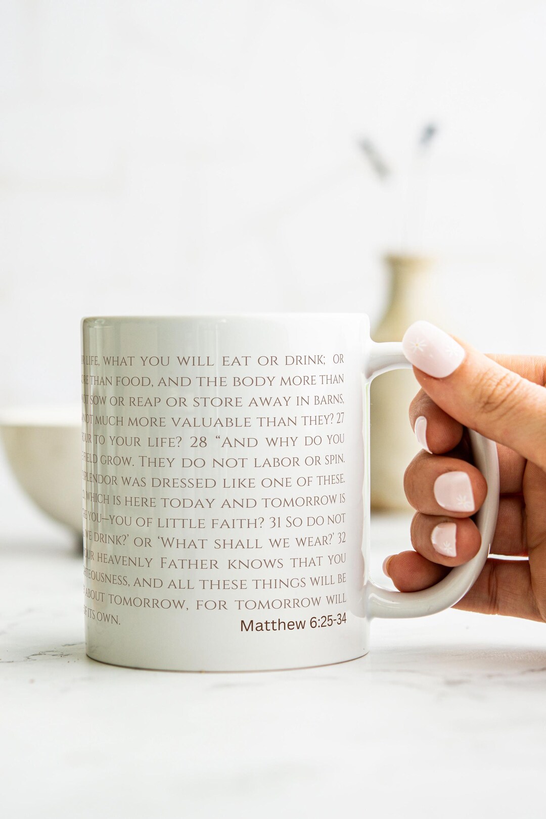 Matthew 6:25-34 Bible Verse Mugs, Christian Mugs, Motivational Mug ...
