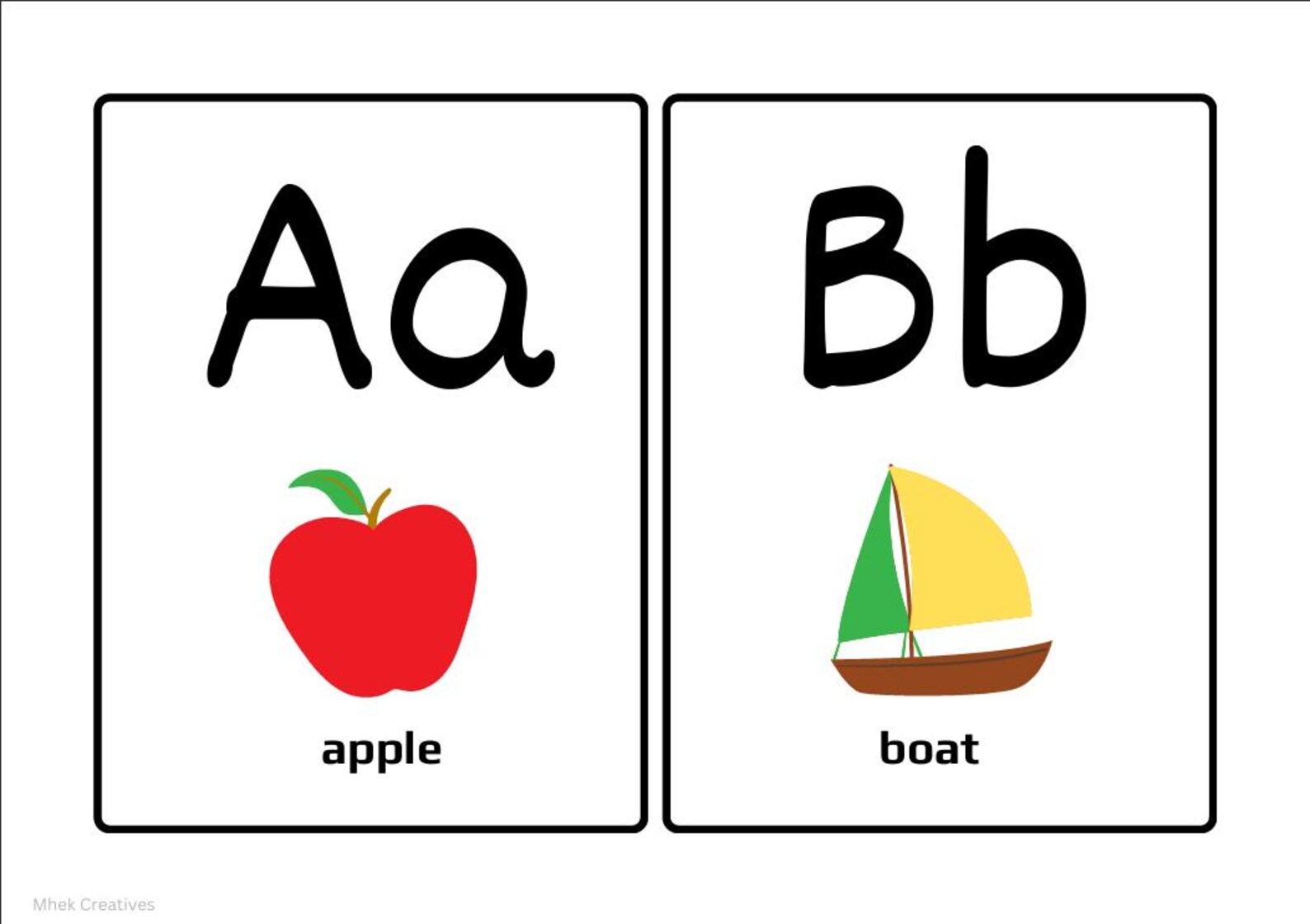 Animal, Fruit, Alphabet Flash Card - Etsy