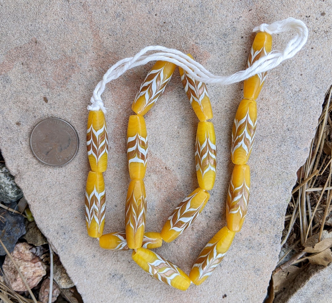 African Glass Feather Beads -fancies - Etsy
