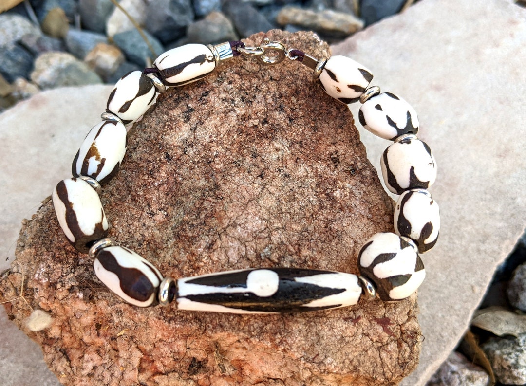 African Batik Bone Bracelet - Etsy
