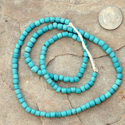 115 Pistachio Green Java Glass Beads: Seed Bali Matte Cylinder | Etsy