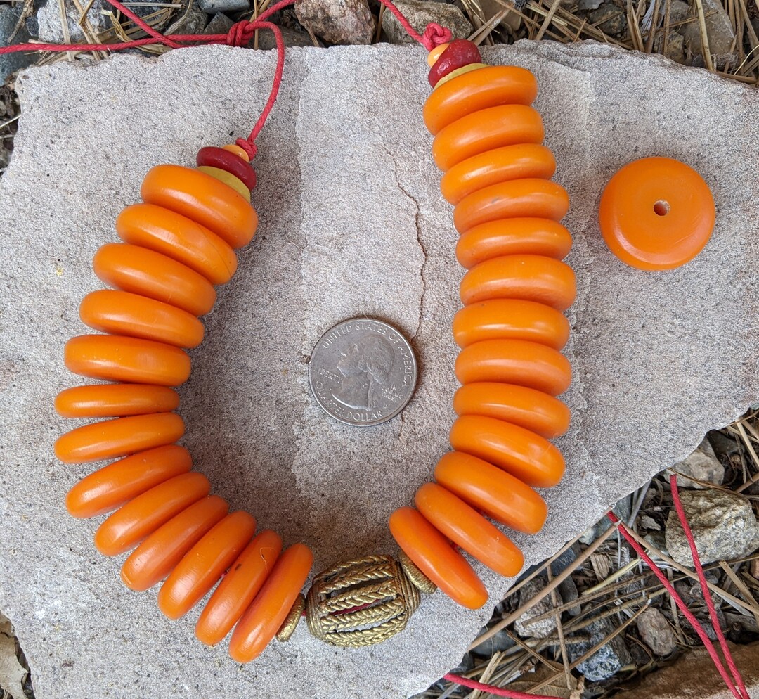African Copal Resin Disc Beads: 9x25mm - Etsy
