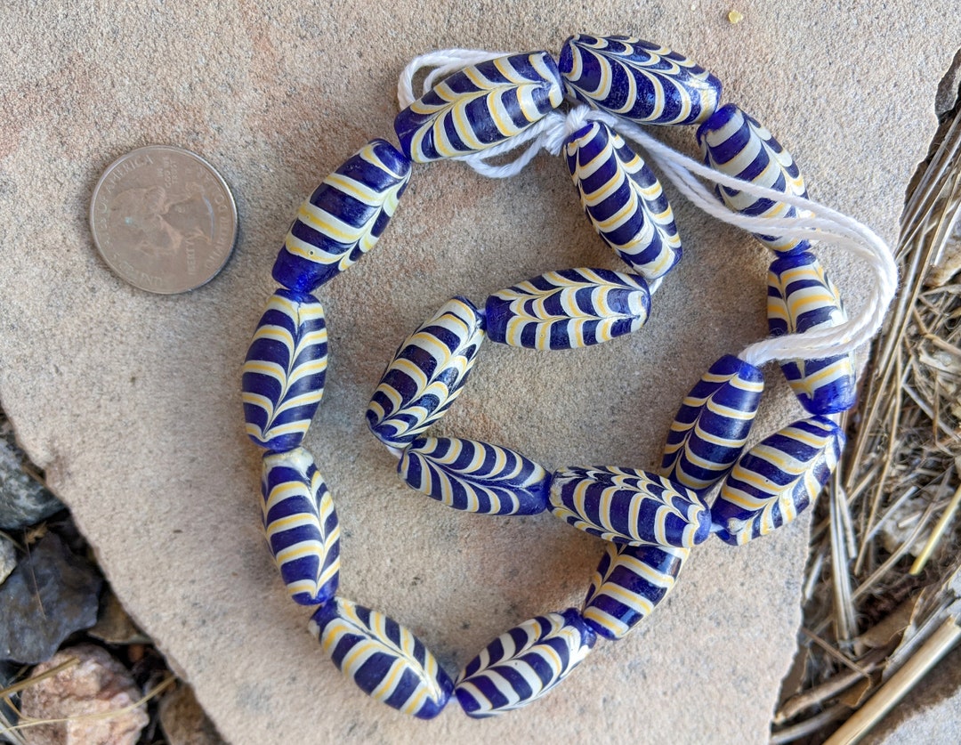 African Glass Feather Beads: Fancies - Etsy