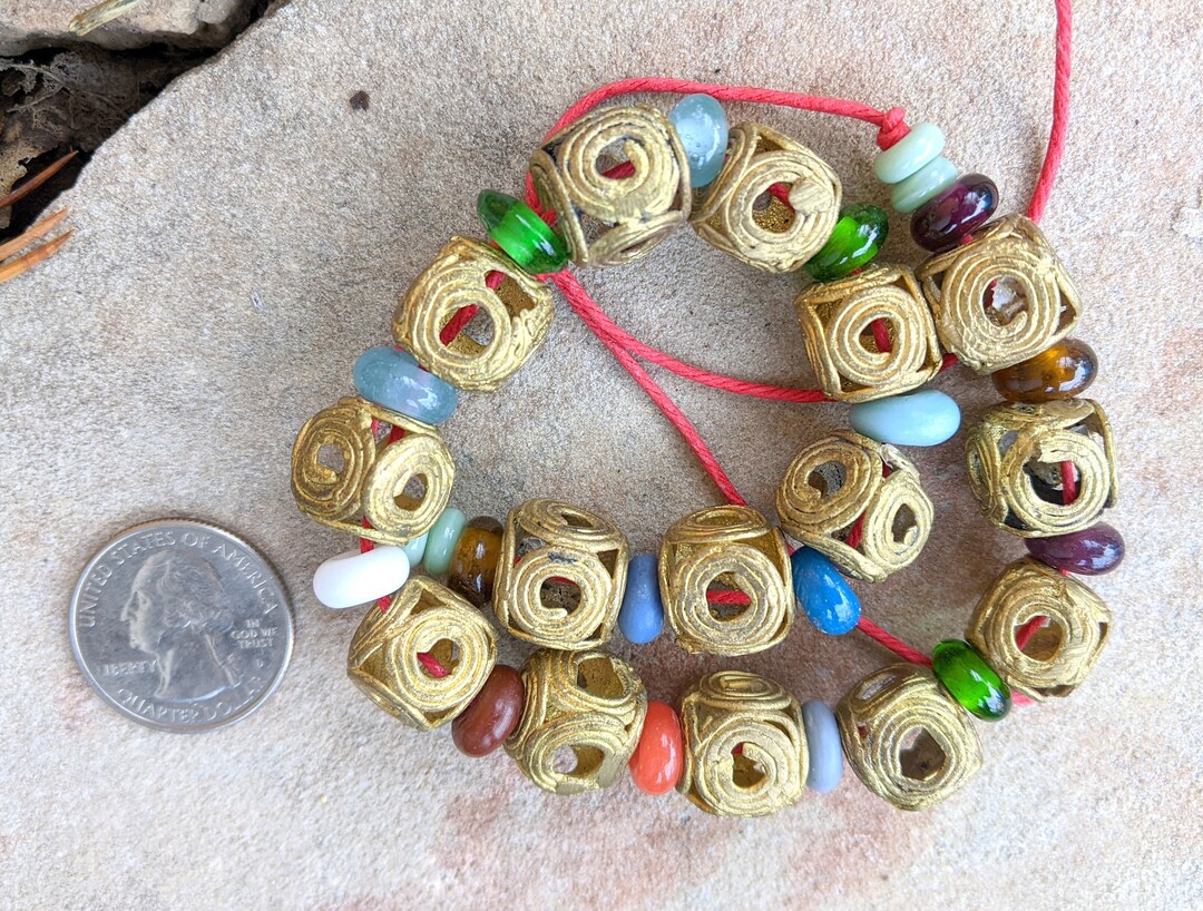 Tabular Brass/copper Beads: Short Strand - Etsy