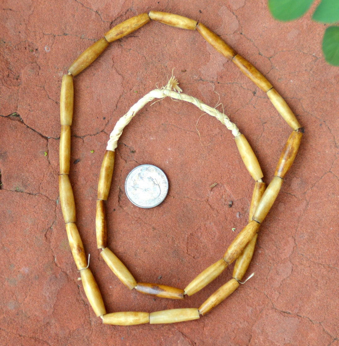 Ghana Pipe Bone Beads: Brown 7x26mm - Etsy
