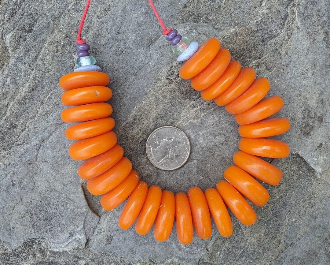 African Copal Resin Disc Beads: 9x25mm - Etsy