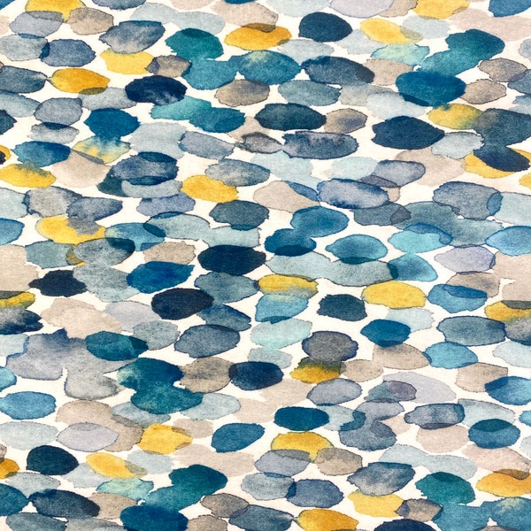 Teal Yellow Fabric - Etsy