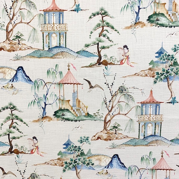 Chinoiserie Upholstery Fabric - Etsy