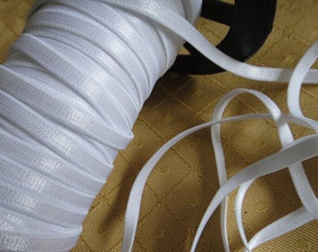 10 Yards 1/4 White Satin Elastic Trim / Stretch Satin - Etsy