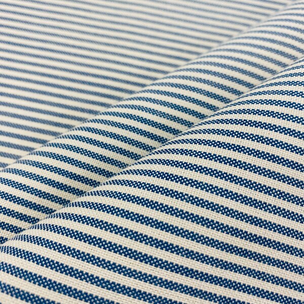 Blue Ticking Fabric - Etsy